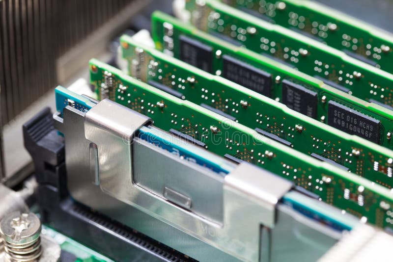 Installation of RAM on Computer Stock Photo - Image of electrical ...