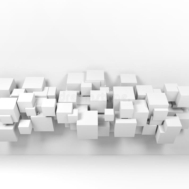 Random Cubes, 3d Render Illustration Stock Illustration - Illustration ...