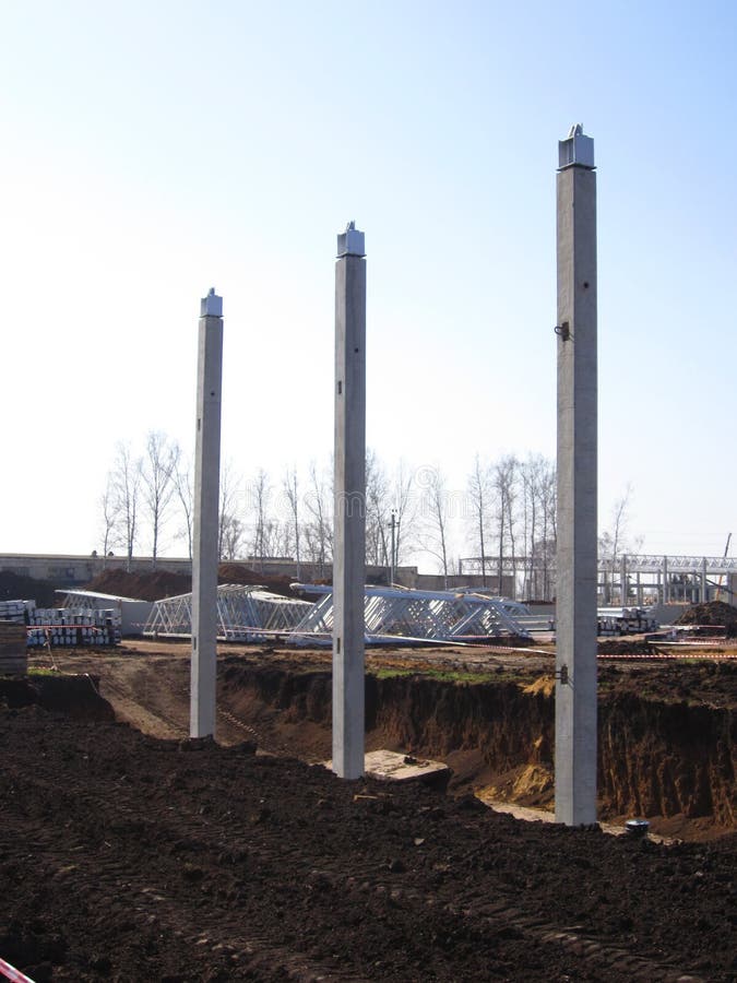 Installation of Reinforced Concrete Columns on the Foundation Stock ...