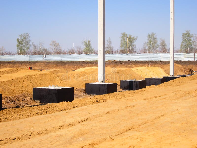 Installation of Reinforced Concrete Columns on the Foundation Stock ...