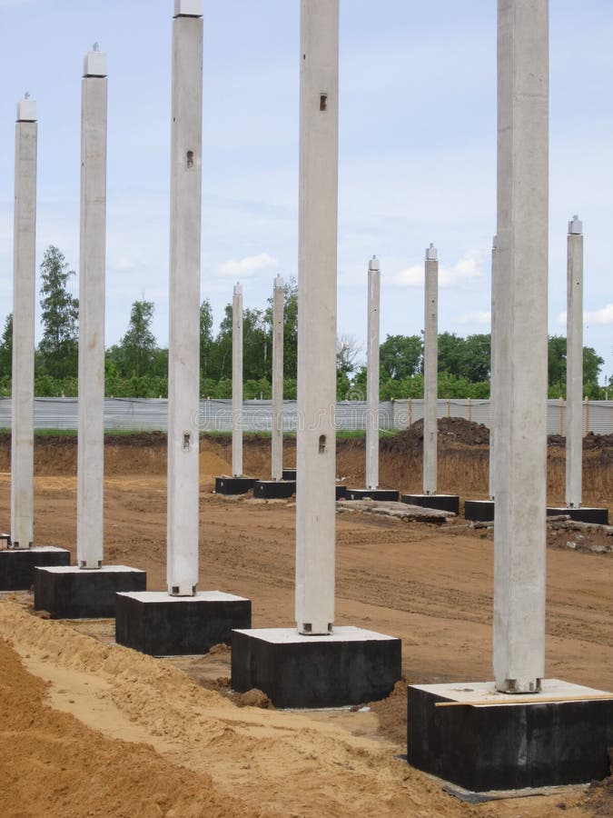 Installation of Reinforced Concrete Columns on the Foundation Stock ...