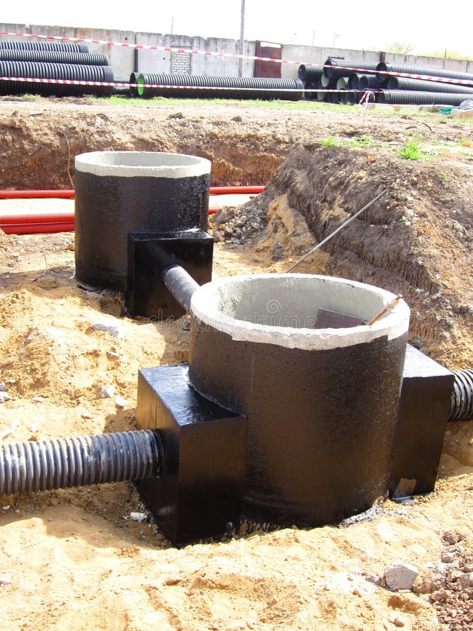 Reinforced Concrete Rings for Well Mounting Stock Photo - Image of ...
