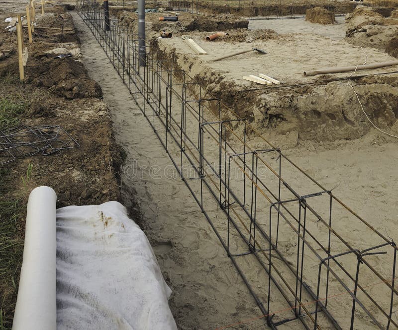 Reinforcement in a Strip House Wall Foundation. House Foundation ...