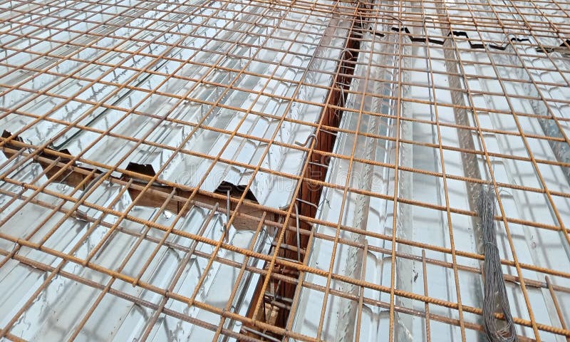 Installation of Reinforcing Steel Construction #01 Stock Image - Image ...