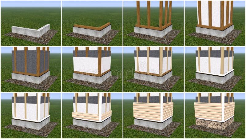 Installation of Siding Panels. Stock Illustration - Illustration of ...