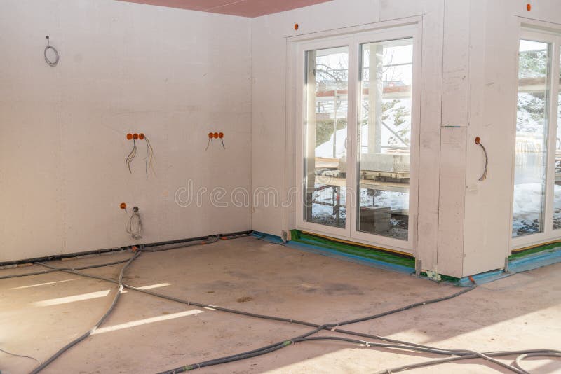 Installation on Site - House Construction Stock Photo - Image of shell ...