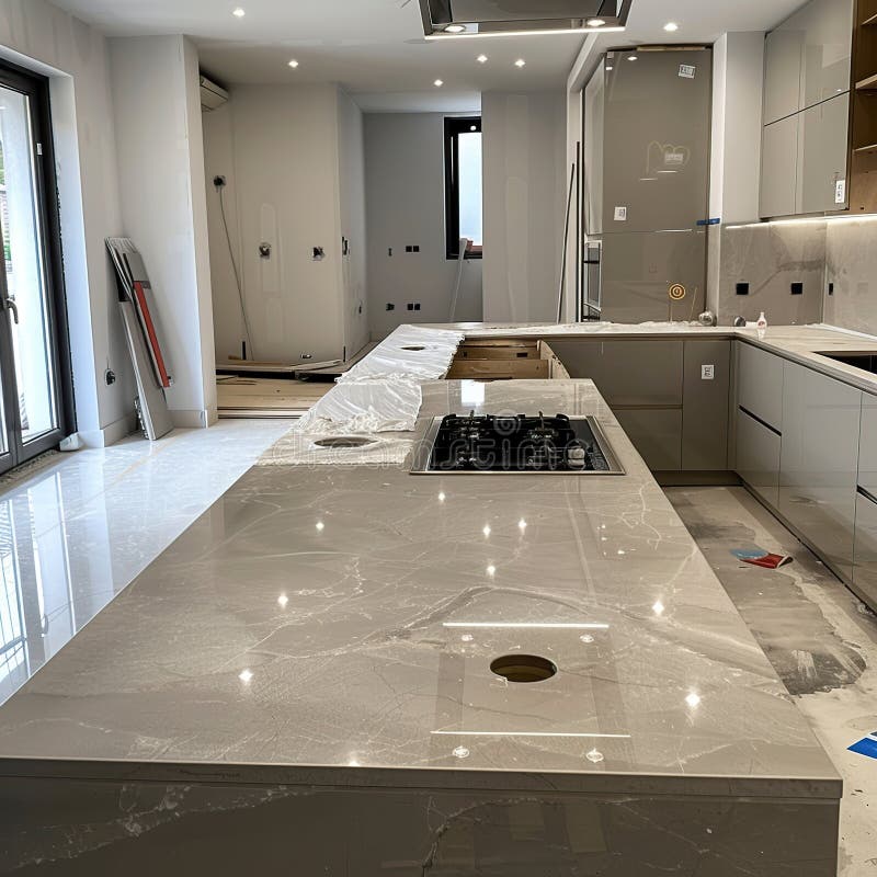 Installation of Sleek New Countertops in a Modern Kitchen, the Key ...