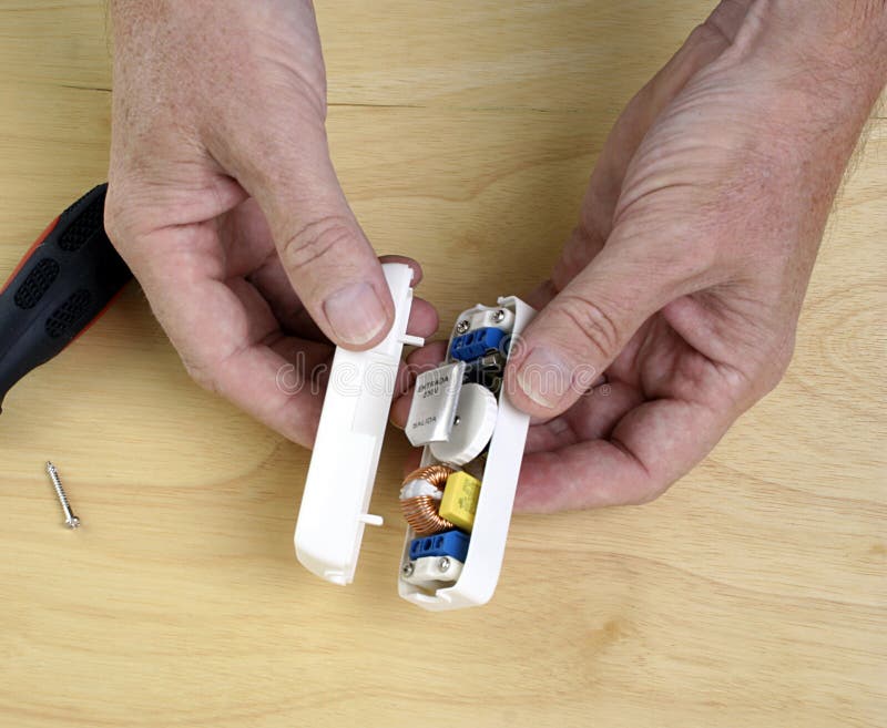 Installation of the Socket in the Mounting Box Stock Image - Image of ...