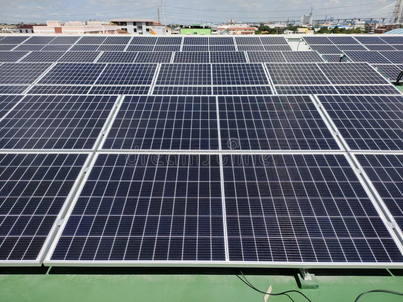 Solar panel on the roof stock photo. Image of installation - 259892802