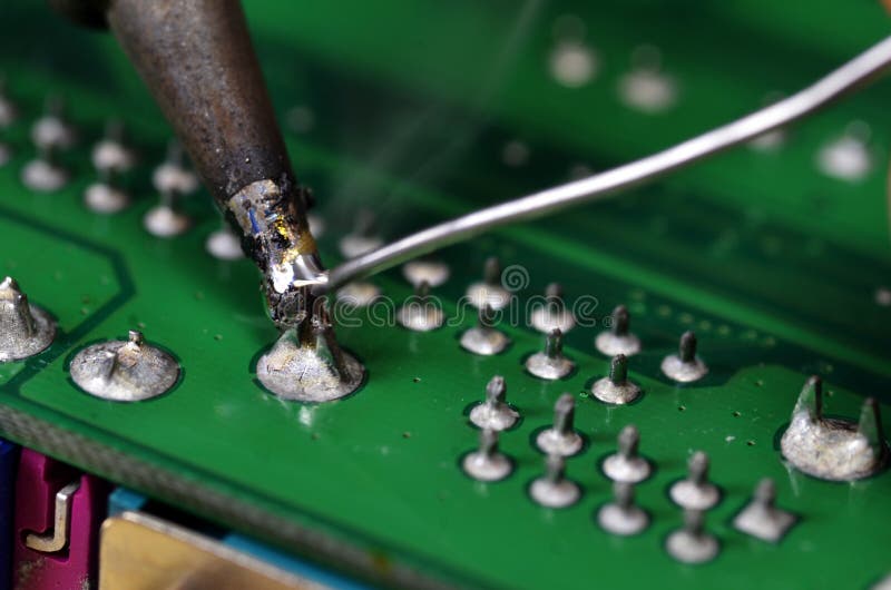 Installation and Soldering of Electronic Components Stock Photo - Image ...