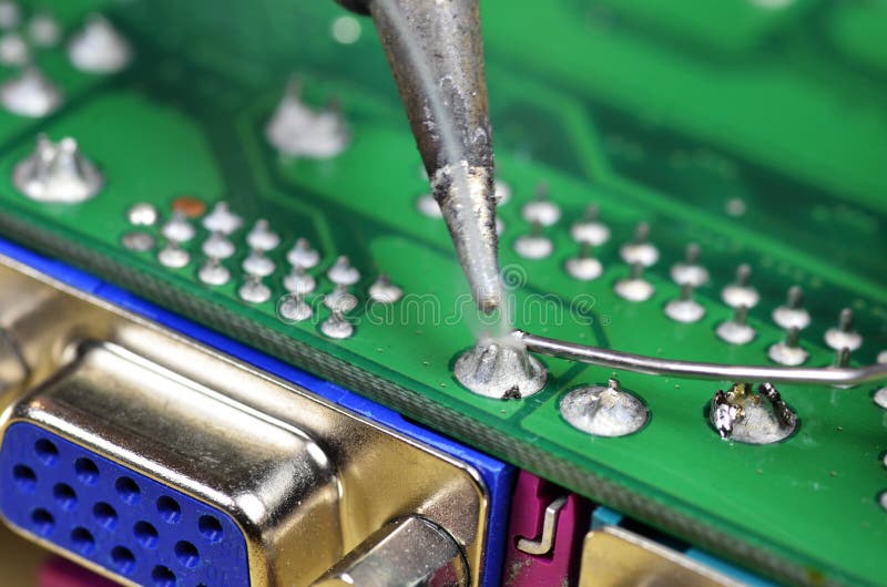 Installation and Soldering of Electronic Components Stock Photo - Image ...