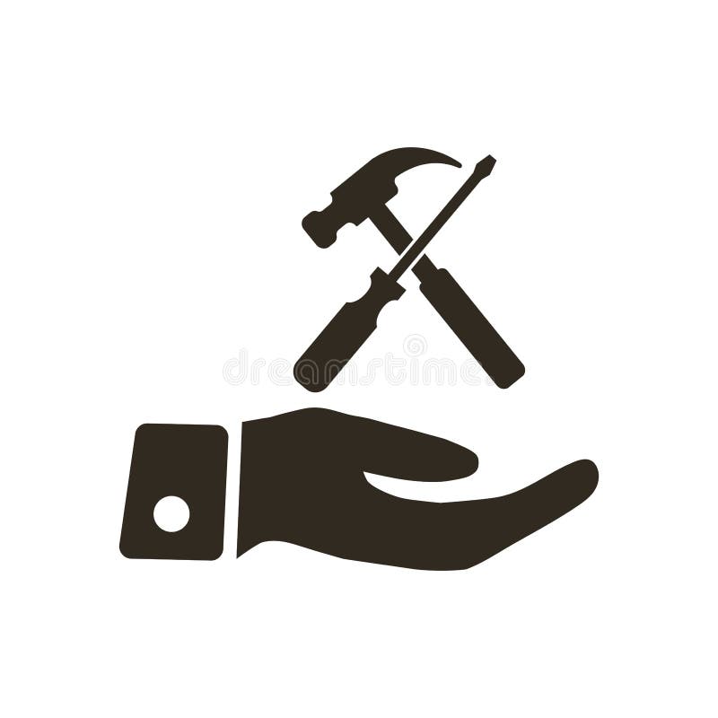 Installation and Support Icon. Gear Hand Icon Stock Vector ...