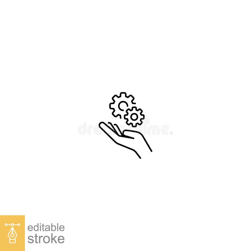Installation and Support Icon. Gear Hand Icon Stock Vector ...