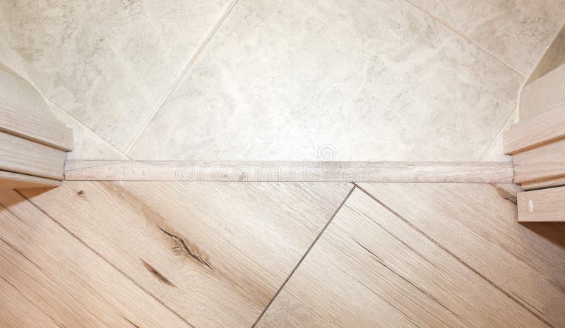 Installation of Threshold Indoors. Renovation Works in the Flat Stock ...