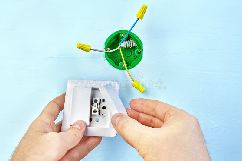 Installation of European Standart Switch Stock Photo - Image of energy ...