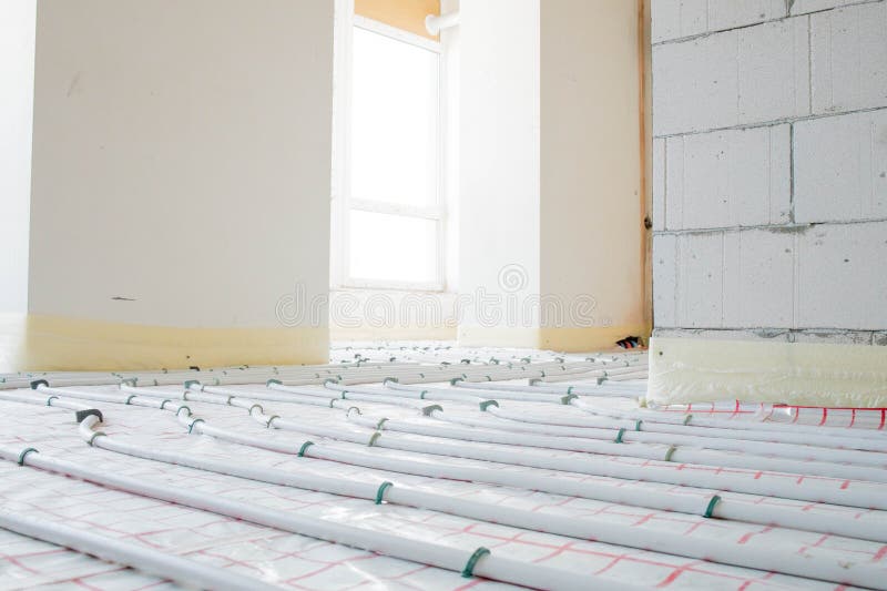 Installation of Underfloor Heating Pipes for Water Heating. Heating ...