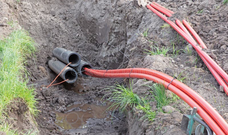 Underground Cable Duct Bank Installation Stock Photo - Image of connect ...