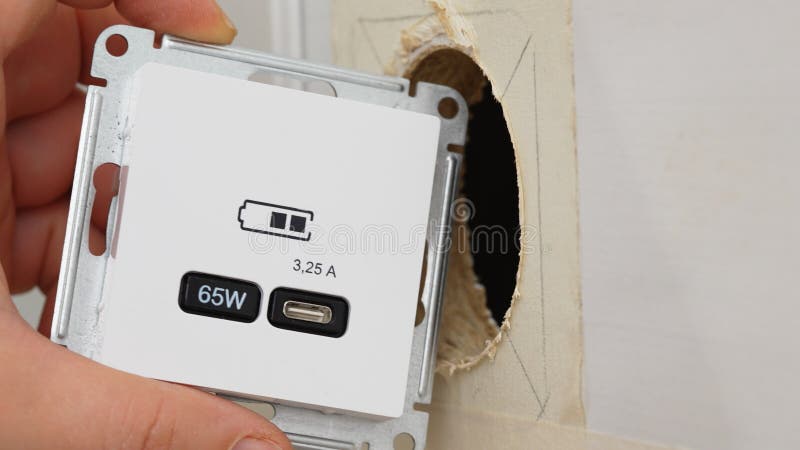 Installation of a USB Type-C Socket at the Head of the Bed for Charging ...