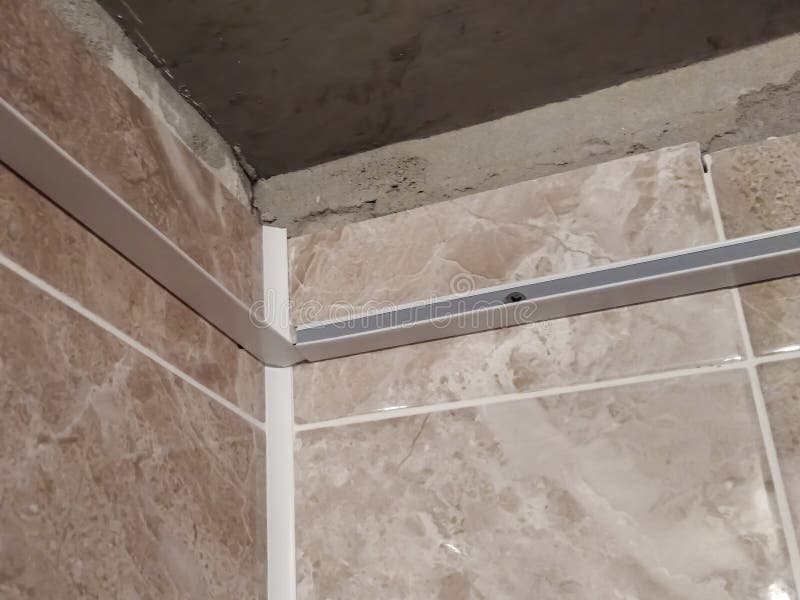 Installation of a Wall Corner Stock Image - Image of improvement, metal ...
