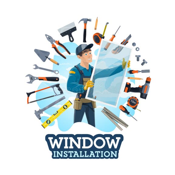 Installation of Windows, Installer and Work Tools Stock Vector ...
