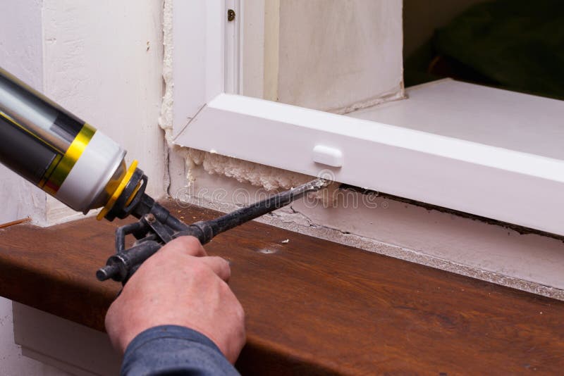 Installation of windows stock photo. Image of filling - 91605270