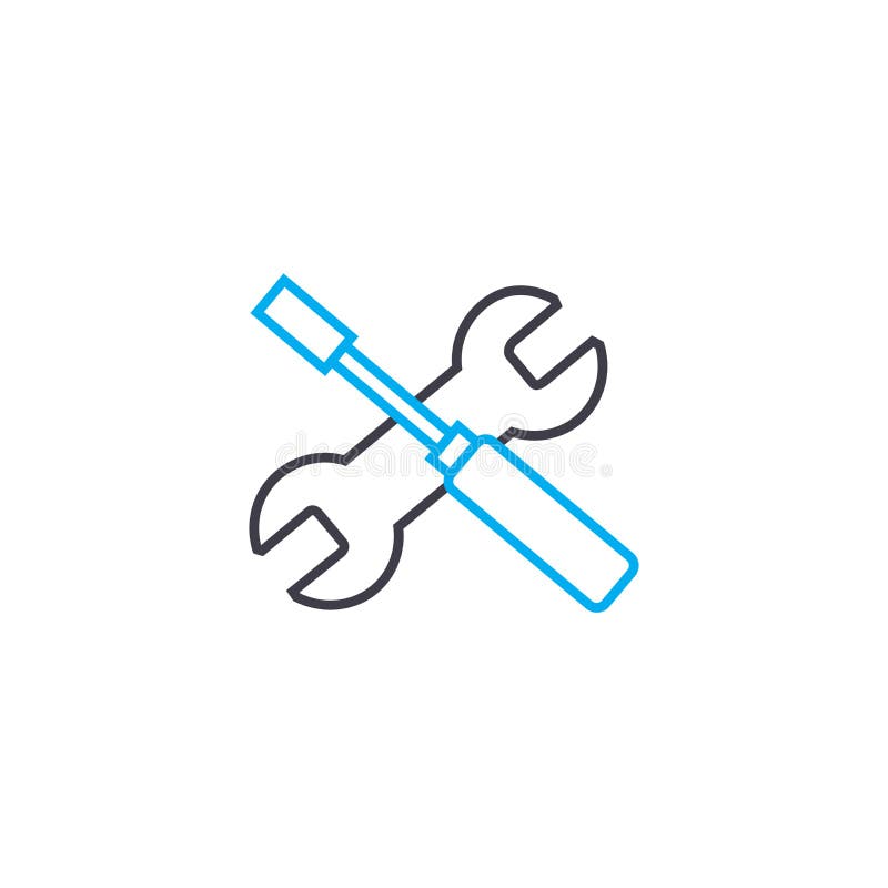 Installation Work Vector Thin Line Stroke Icon. Installation Work ...