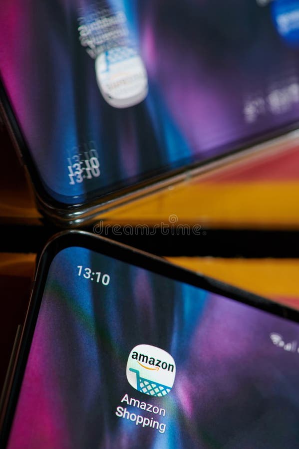 Installed Amazon Shopping Application on Smartphone Editorial ...