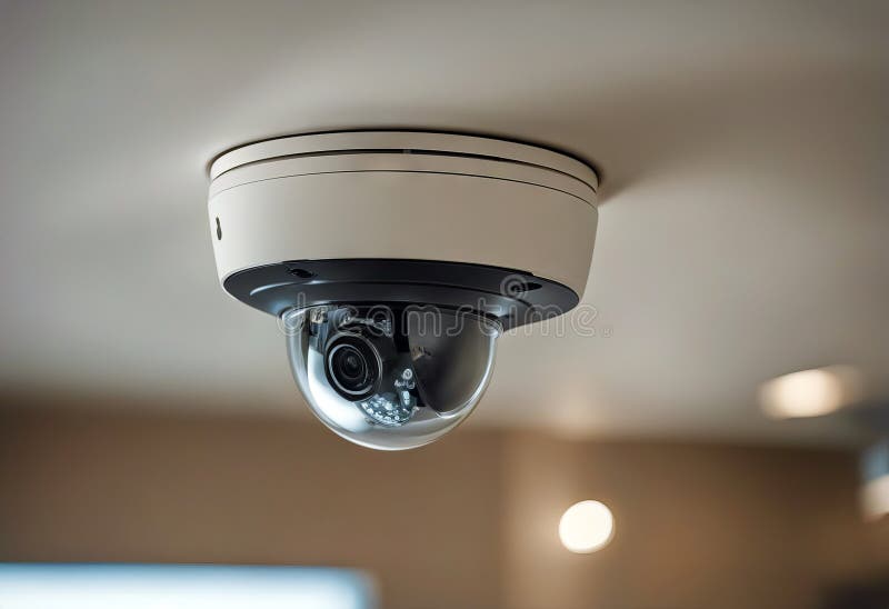 Installed Ceiling Camera Surveillance Security Cctv System Safety Video ...