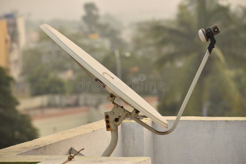 Installed Dish or DTH or Direct To Home Tv on the Roof, Which is Used ...