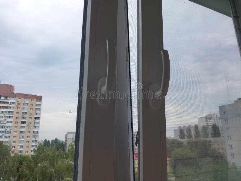 Installed Metal-plastic Windows on the Balcony of a Residential ...