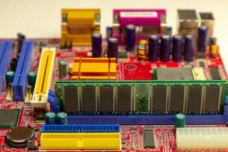 RAM on the motherboard stock photo. Image of chip, motherboard - 152752246