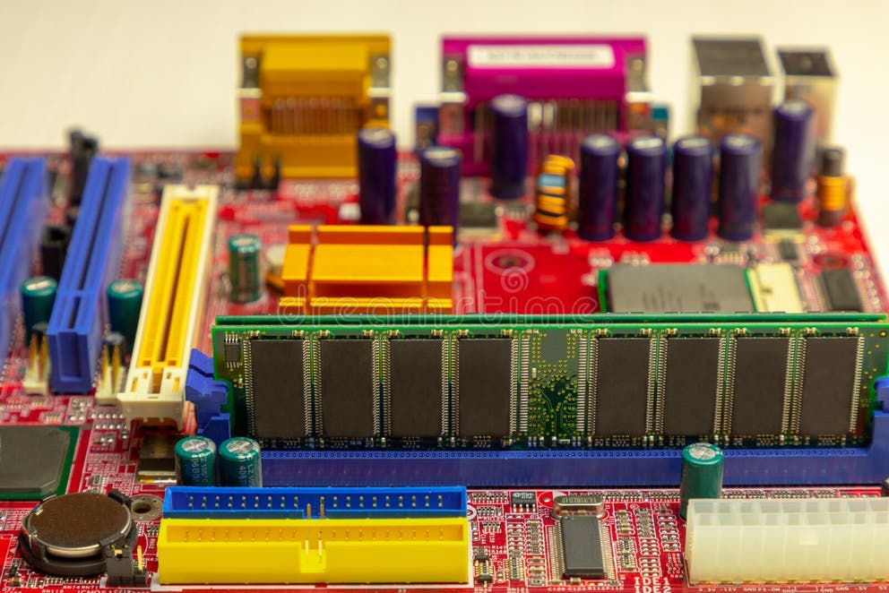 RAM on the motherboard stock photo. Image of chip, motherboard - 152752246