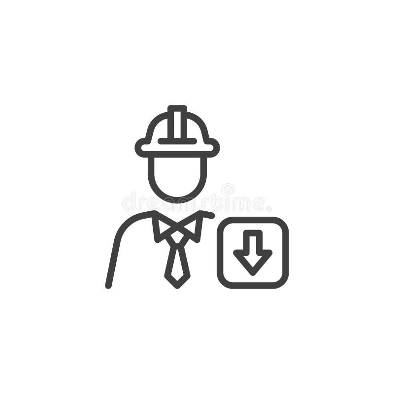 Installer Profession Line Icon Stock Vector - Illustration of outline ...