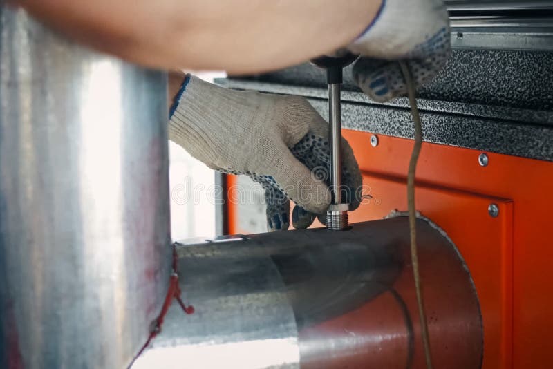 Installing Air Thrust Sensor on the Tube Stock Photo - Image of ...