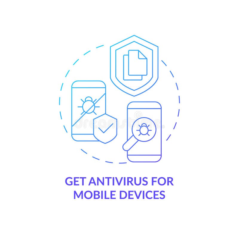 Installing Antivirus for Mobile Devices Blue Concept Icon Stock Vector ...