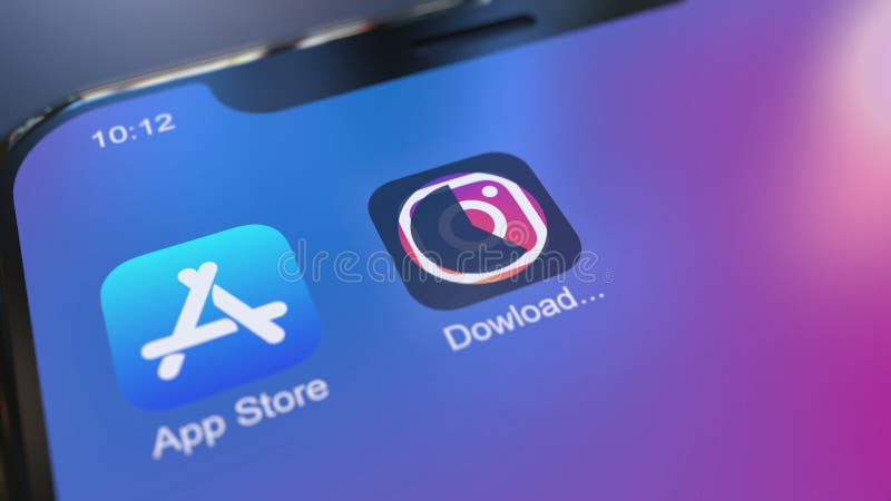Installing Instagram App on the Modern IPhone Smartphone. Editorial 3D ...