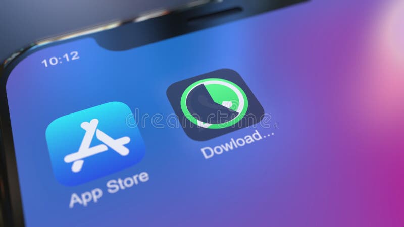 Installing Whatsapp App on the Modern IPhone Smartphone. Editorial Clip ...
