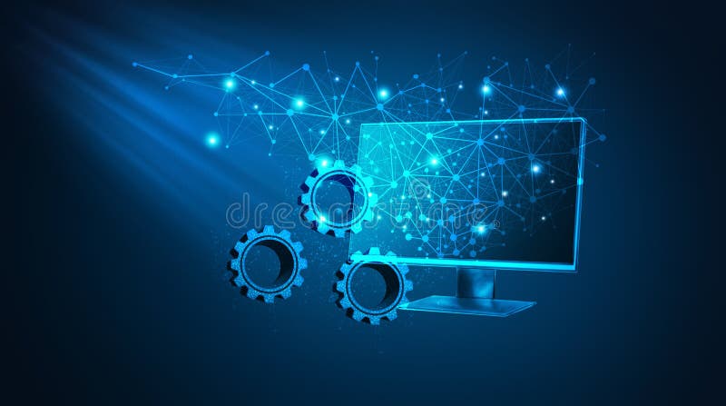 Installing the Application on the Computer Stock Photo - Image of ...