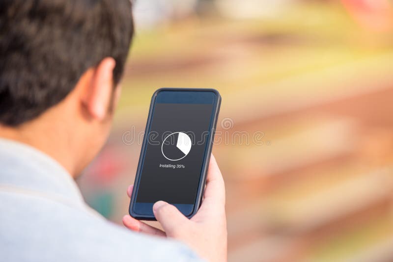 Installing Application Process on Smartphone Concept Stock Photo ...