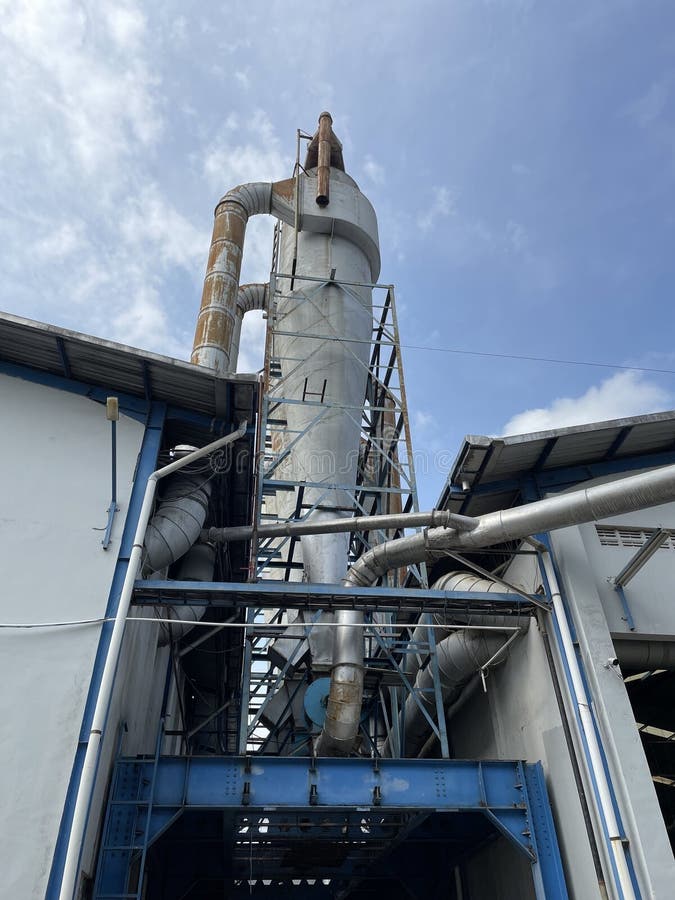 Installing Back Filter Pipes for Boiler Machines. Stock Image - Image ...