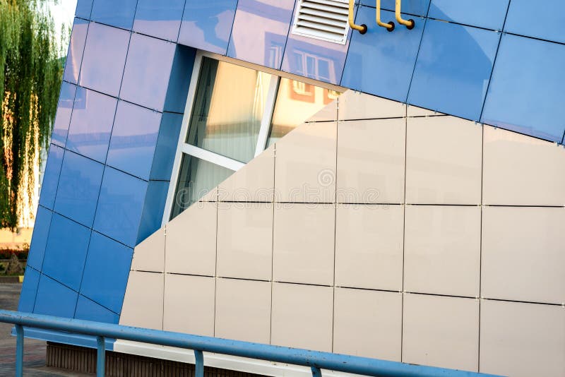 Installing Big Tile on a Building Facade Stock Image - Image of ...