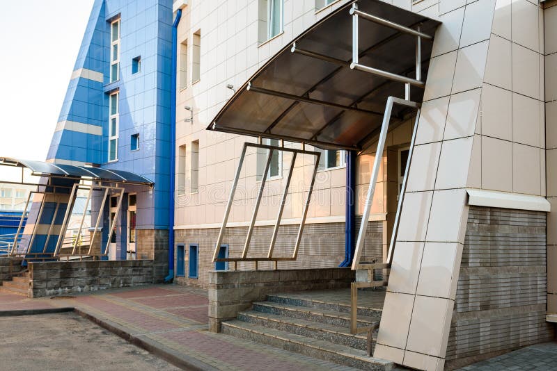 Installing Big Tile on a Building Facade Stock Photo - Image of office ...