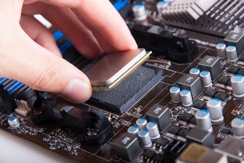 Installing Central Processor Unit Stock Photo - Image of macro, system: 101583514