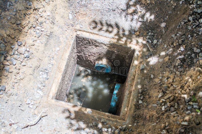 A Concrete Manhole Prepared for Use in Drainage Work Stock Image ...