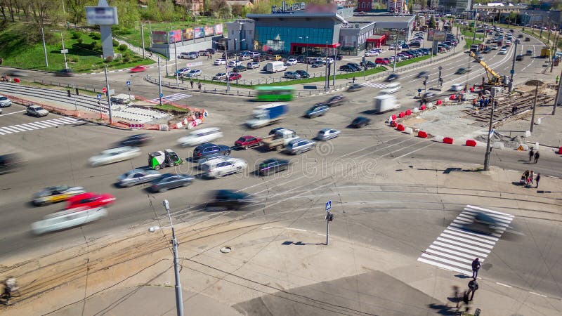 Installing Concrete Plates by Crane on Intersection at Road ...