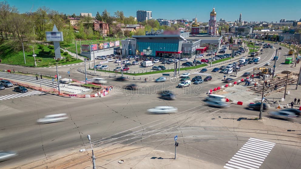 Installing Concrete Plates by Crane on Intersection at Road ...