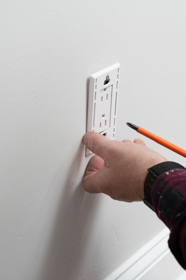 Installing an Electrical Outlet Stock Image - Image of repair ...