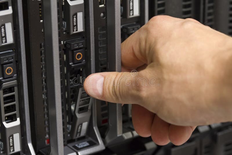 Installing Hard Drive in Blade Server Stock Photo - Image of removing ...