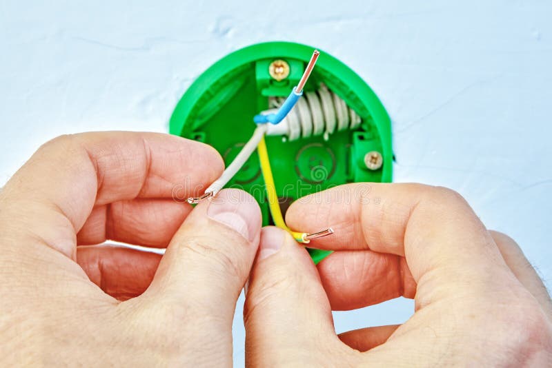 Mounting of Residential Electrical Wiring Stock Photo - Image of repair ...