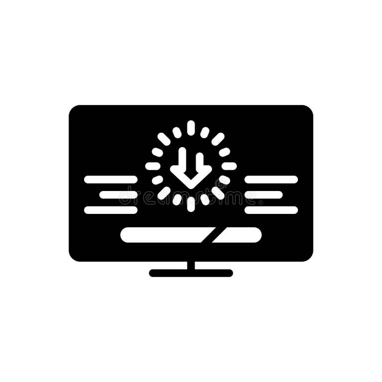 Black Solid Icon for Installing, Update and Progress Stock Vector ...